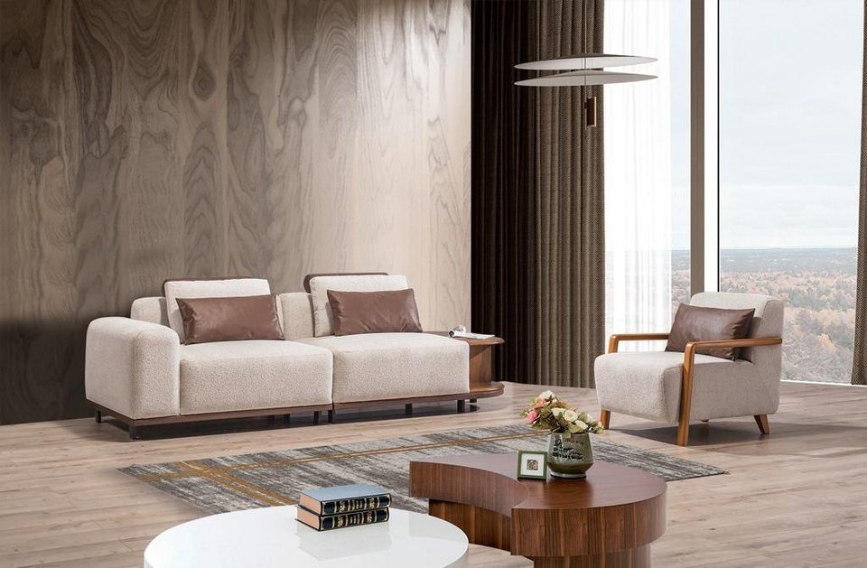 Jvmoebel Wohnzimmer Set Beiges Wohnzimmer Set Designer Sofagarnitur 21
