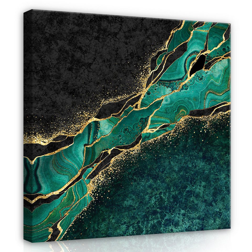 Wallarena Leinwandbild Marmor Abstrakt Struktur Gold Modern Wandbilder