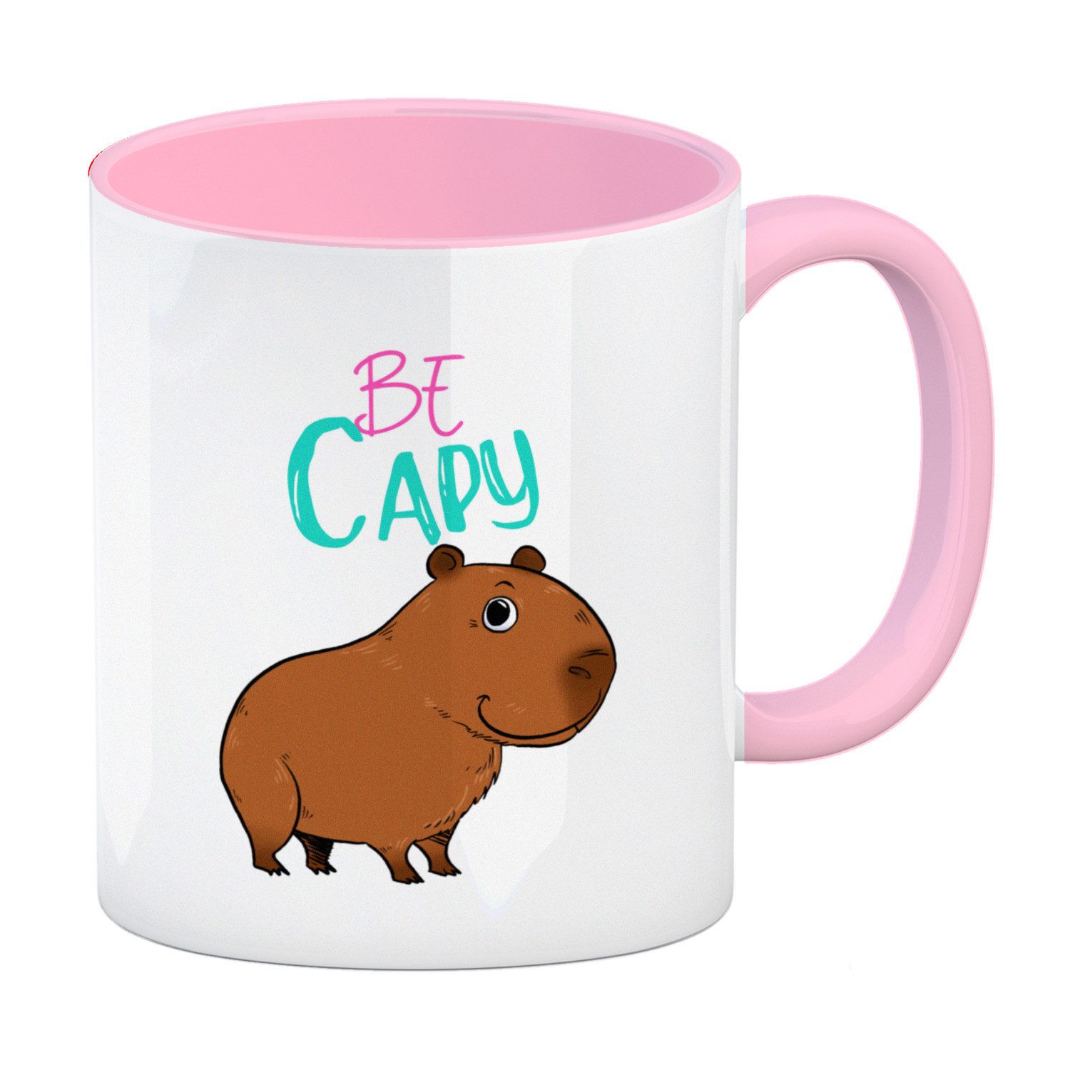 Speecheese Tasse Be Capy Kaffeebecher In Rosa Mit Niedlichen Capybara Motiv