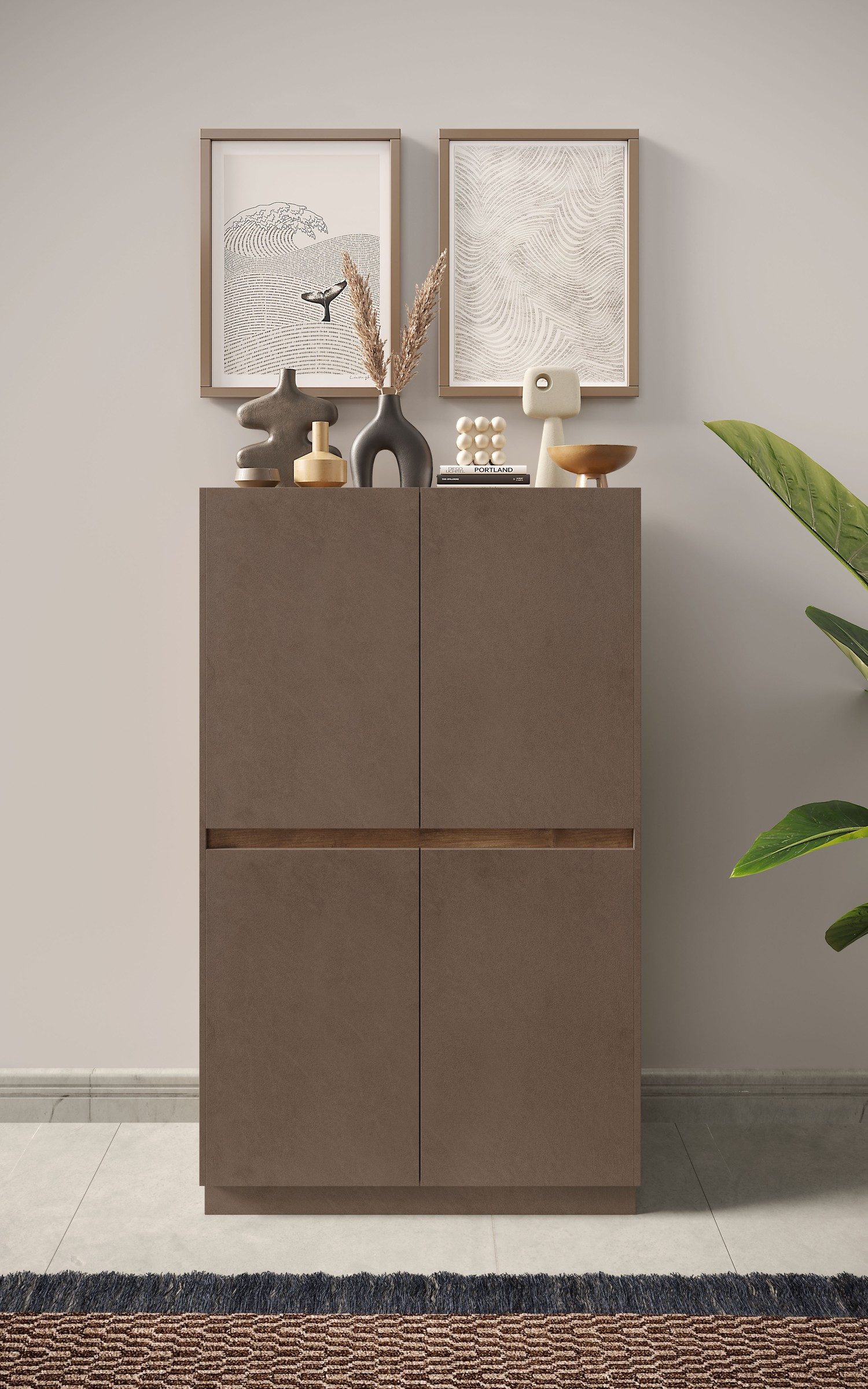 LC Mobili Highboard 105 x 170 x 40 cm (B/H/T), Bronzo / Mercure ...