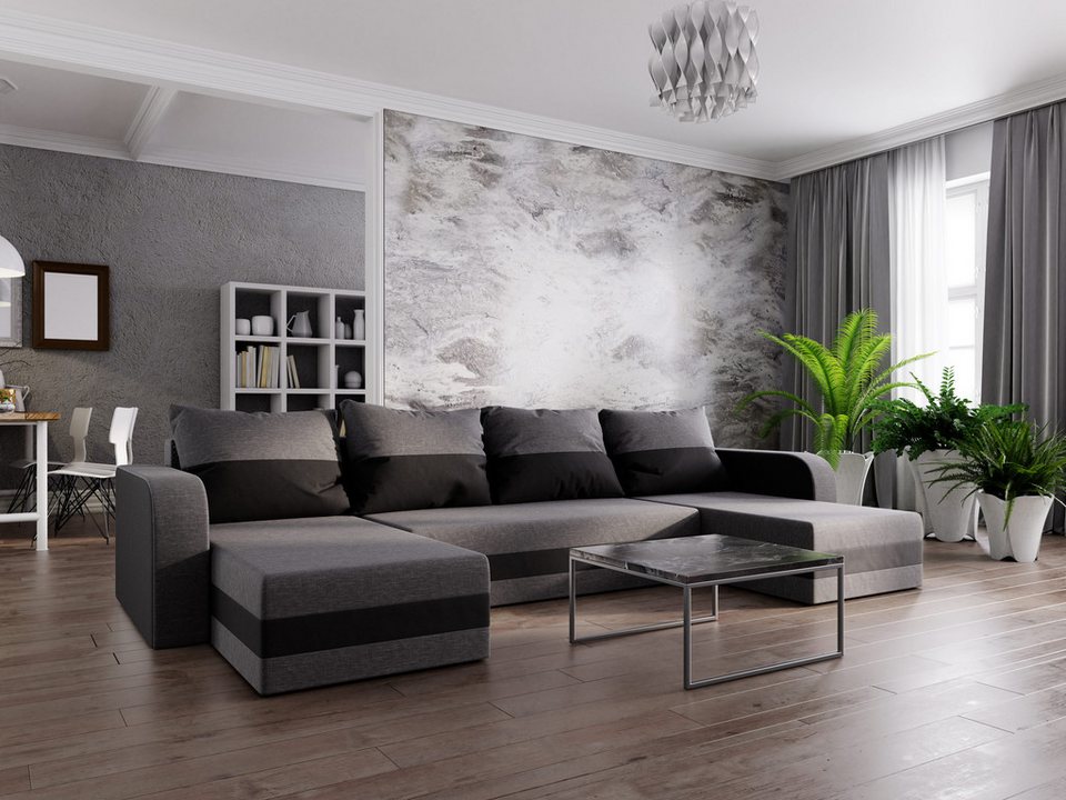 Altdecor Wohnlandschaft Hewli Bis Couch Mit Schlaffunktion Wohnzimmer