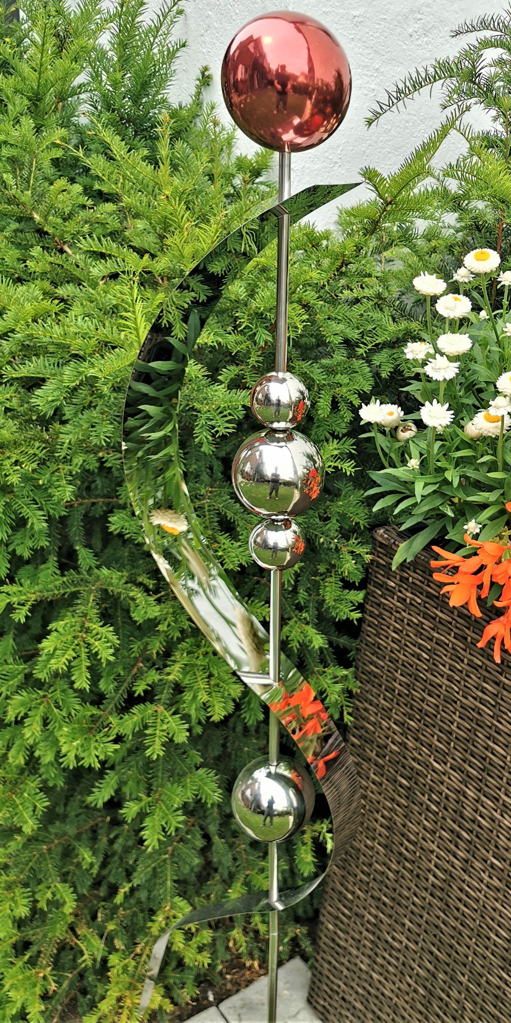 Jürgen Bocker Gartenambiente Gartenstecker Merkur Edelstahl Rot