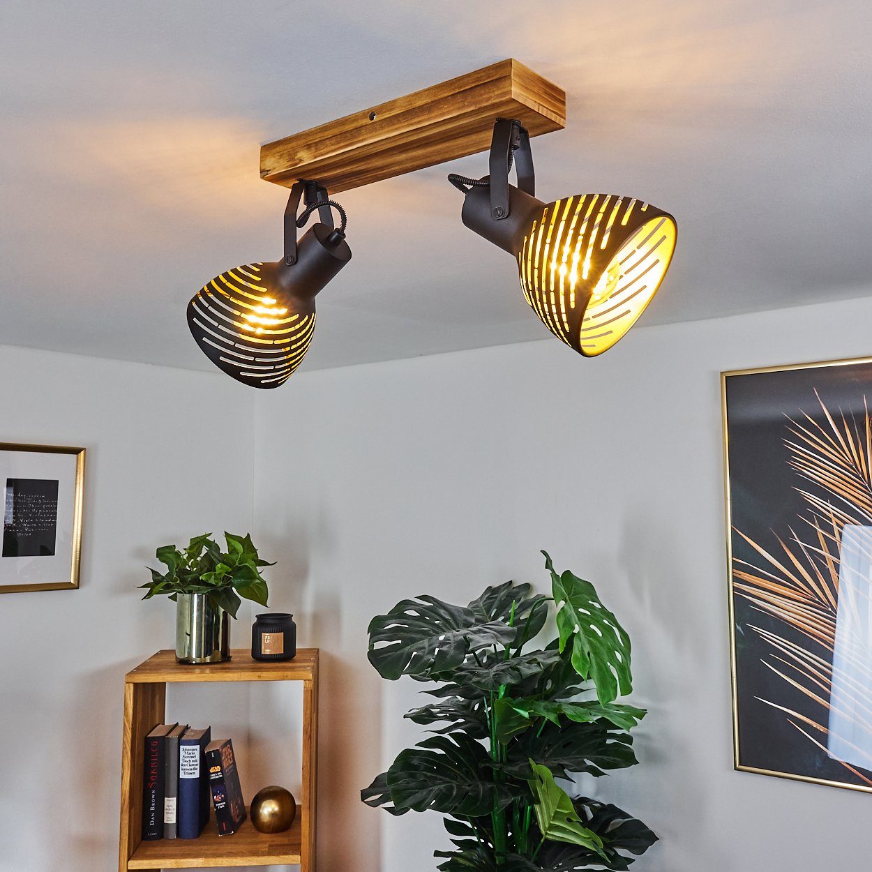 Hofstein Deckenleuchte Gravellona Deckenlampe Aus Holzmetall In