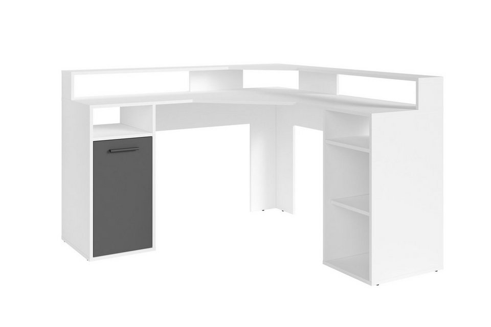 Möbelando Schreibtisch Fox Bxhxt 139x908x139 Cm In Weiß Mit