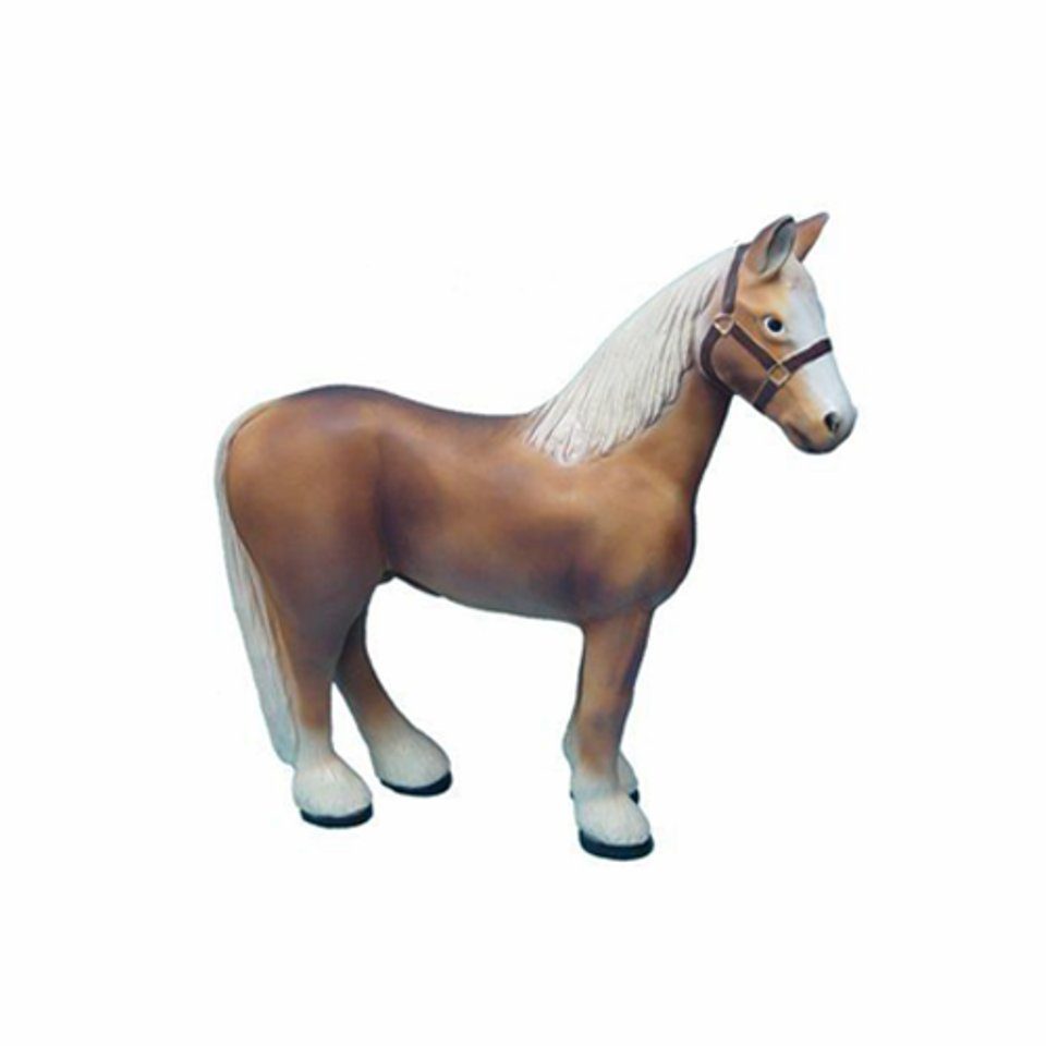Jvmoebel Skulptur Ponny Lebensgroße Figur Statuen Skulptur Garten Deko