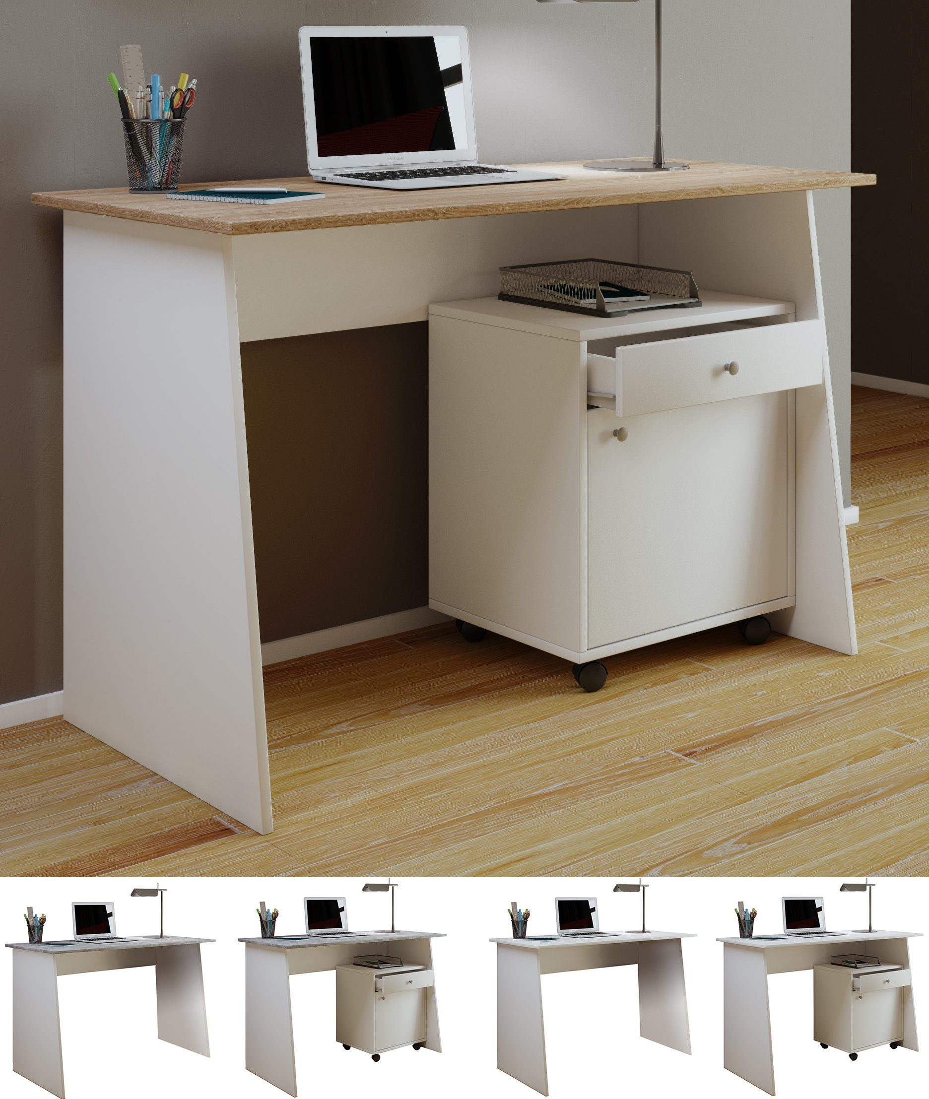 Vcm Schreibtisch Holz Schreibtisch Computertisch Masola Maxi