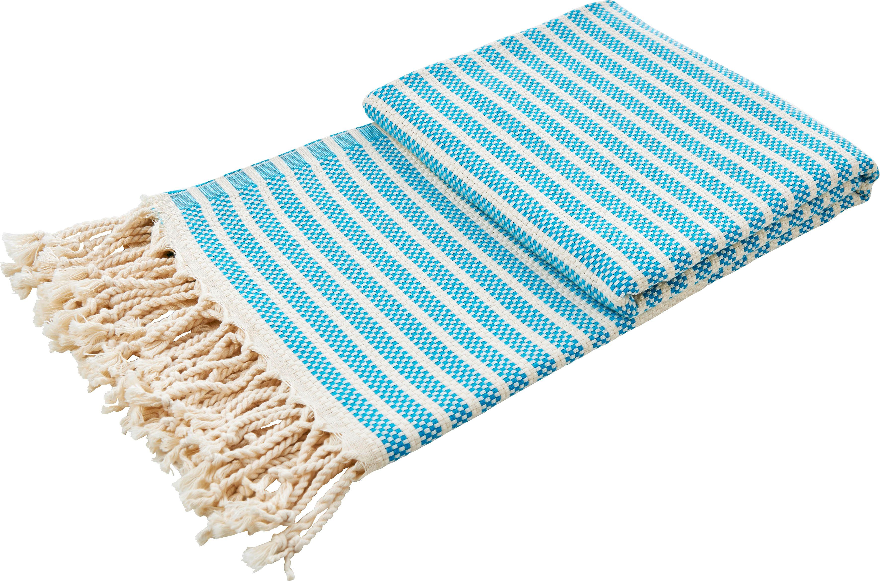 Plaid Lounge Stripes, done.®, Leichtes Plaid mit geknoteten Fransen