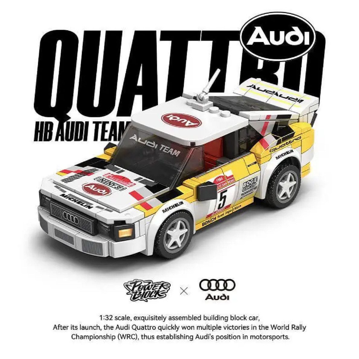Happy Build Bole Brick PB8812 Power Block Audi Sport Quattro S1 Mini ...