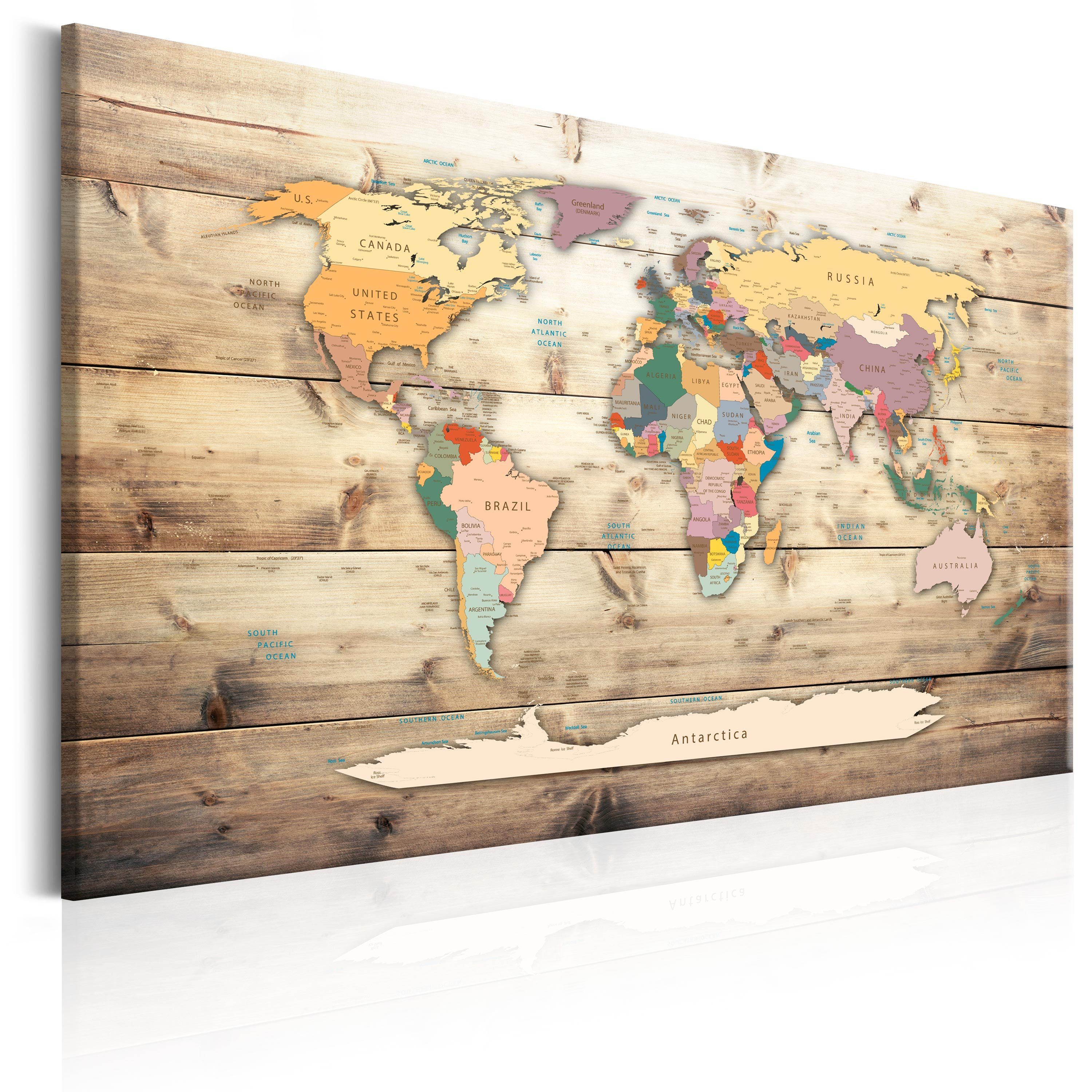 Artgeist Wandbild World Map: Colourful Continents