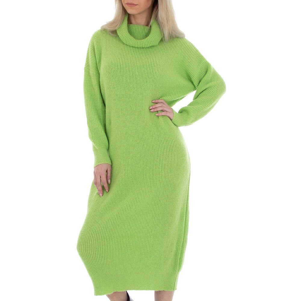 Ital Design Bleistiftkleid Damen Freizeit Stretch Rippstrickoptik