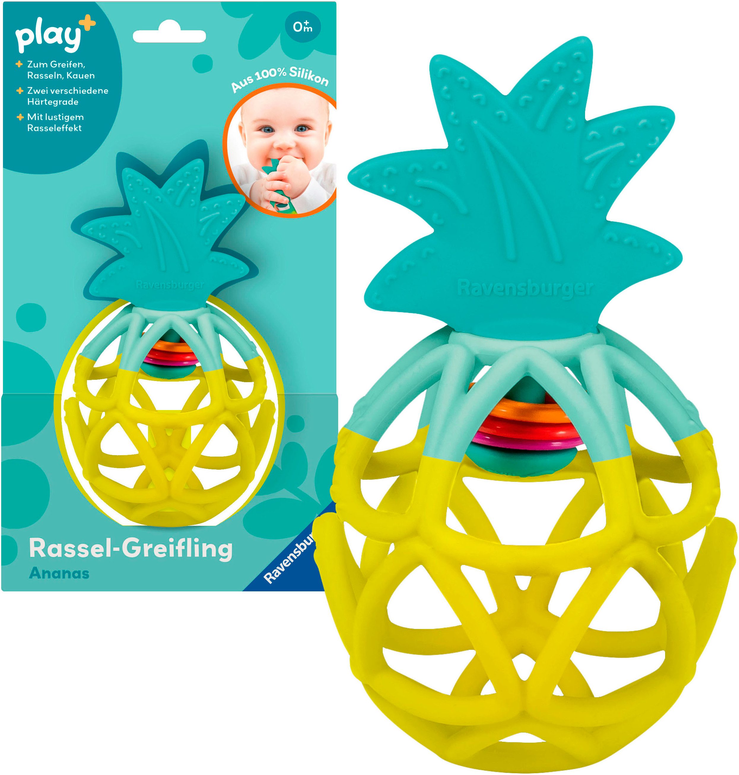 Ravensburger Rassel Play+ Rassel-Greifling: Ananas