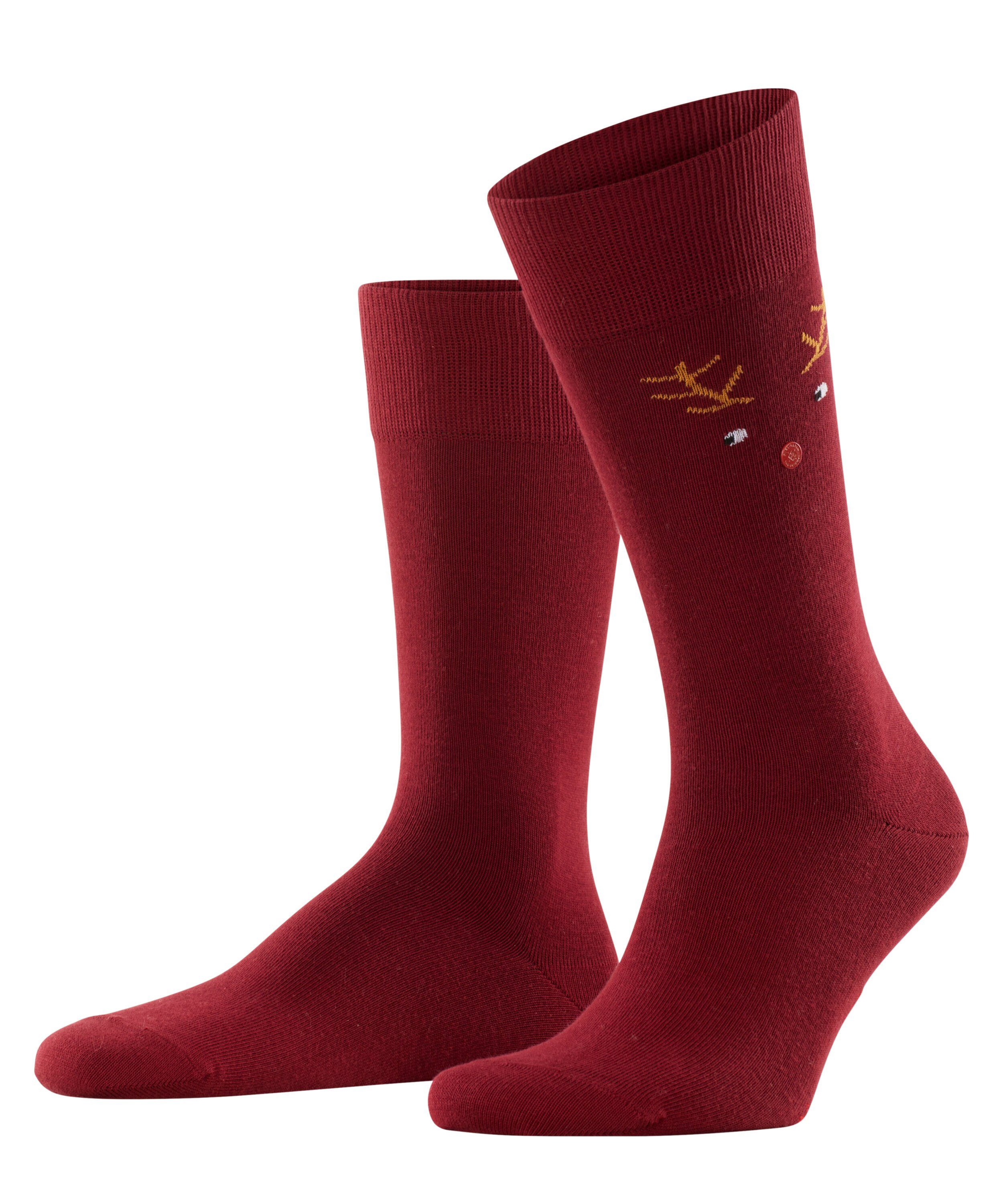 Burlington Socken Red-Nosed Rudolph (1-Paar), Aufgestickter Weihnachtsslogan auf rechten Strumpf