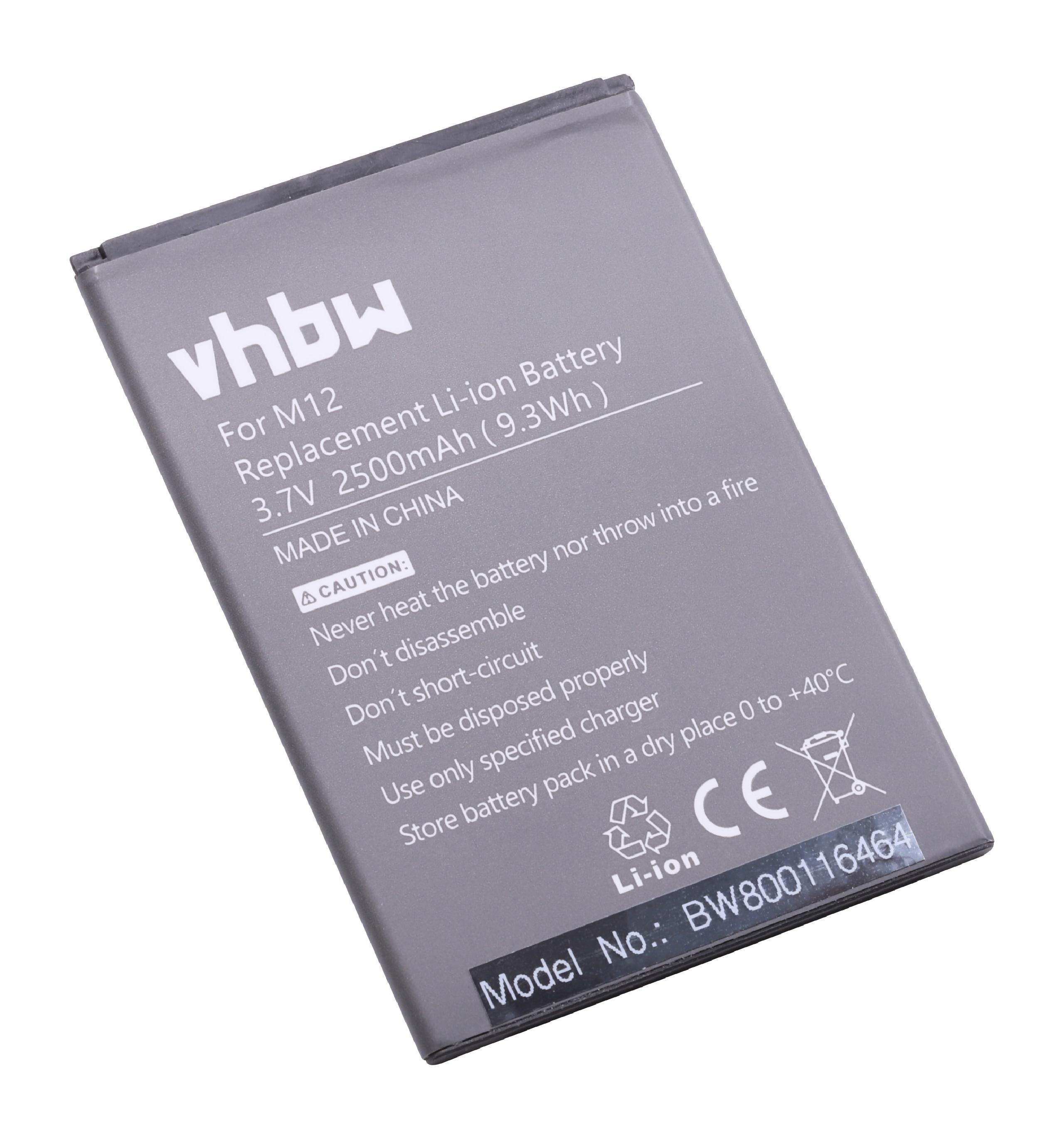 vhbw passend für Timmy M12 Mobilfunk (2500mAh, 3,7V, Li-Ion) Smartphone-Akku 2500 mAh