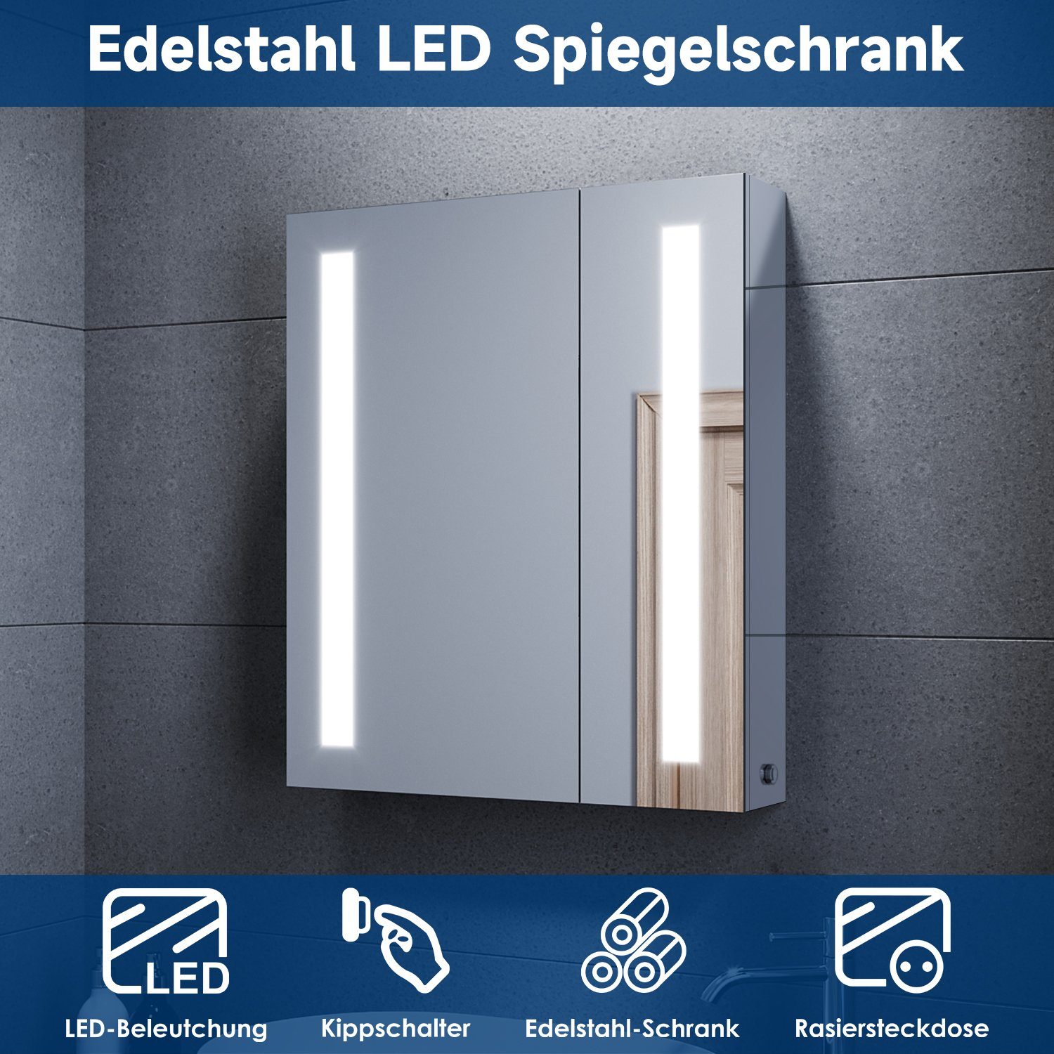 Spiegelschrank Mit Beleuchtung Und Steckdose