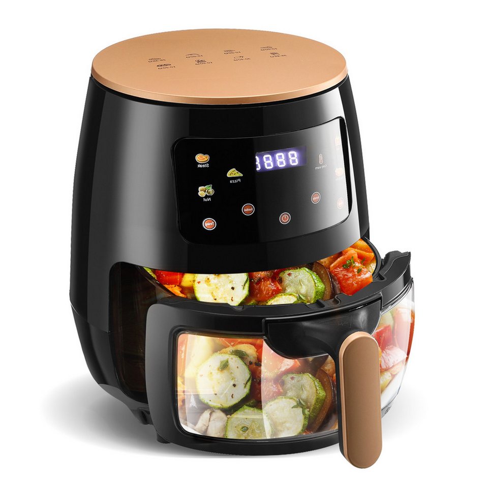 Oyajia Heißluftfritteuse 6l Airfryer Xxl Mit Led Display Mit