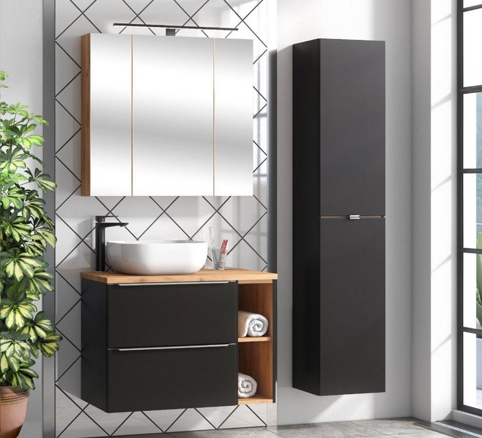 Einfachgutemoebel Waschtisch Set Bad Set Capri Ii 80cm 3 Tlg Aufsatz