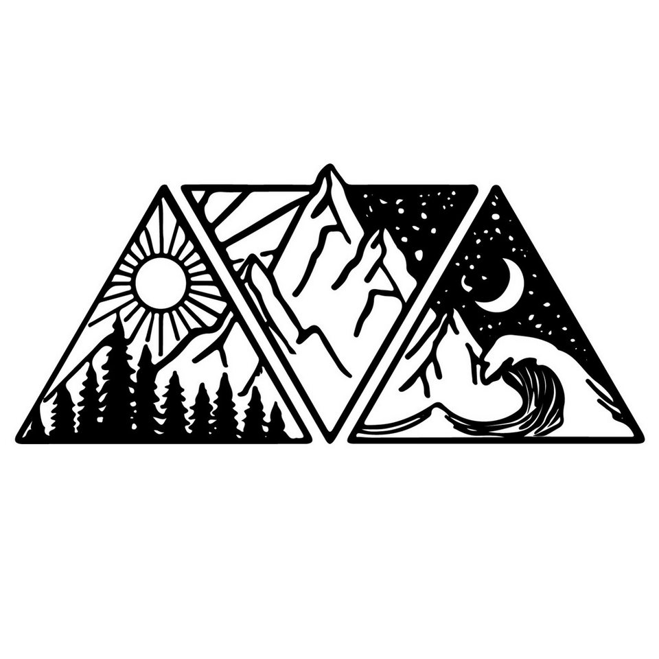 Jumpeak Wanddekoobjekt Landschaftsdekoration Im Freien Sonne Mond Und