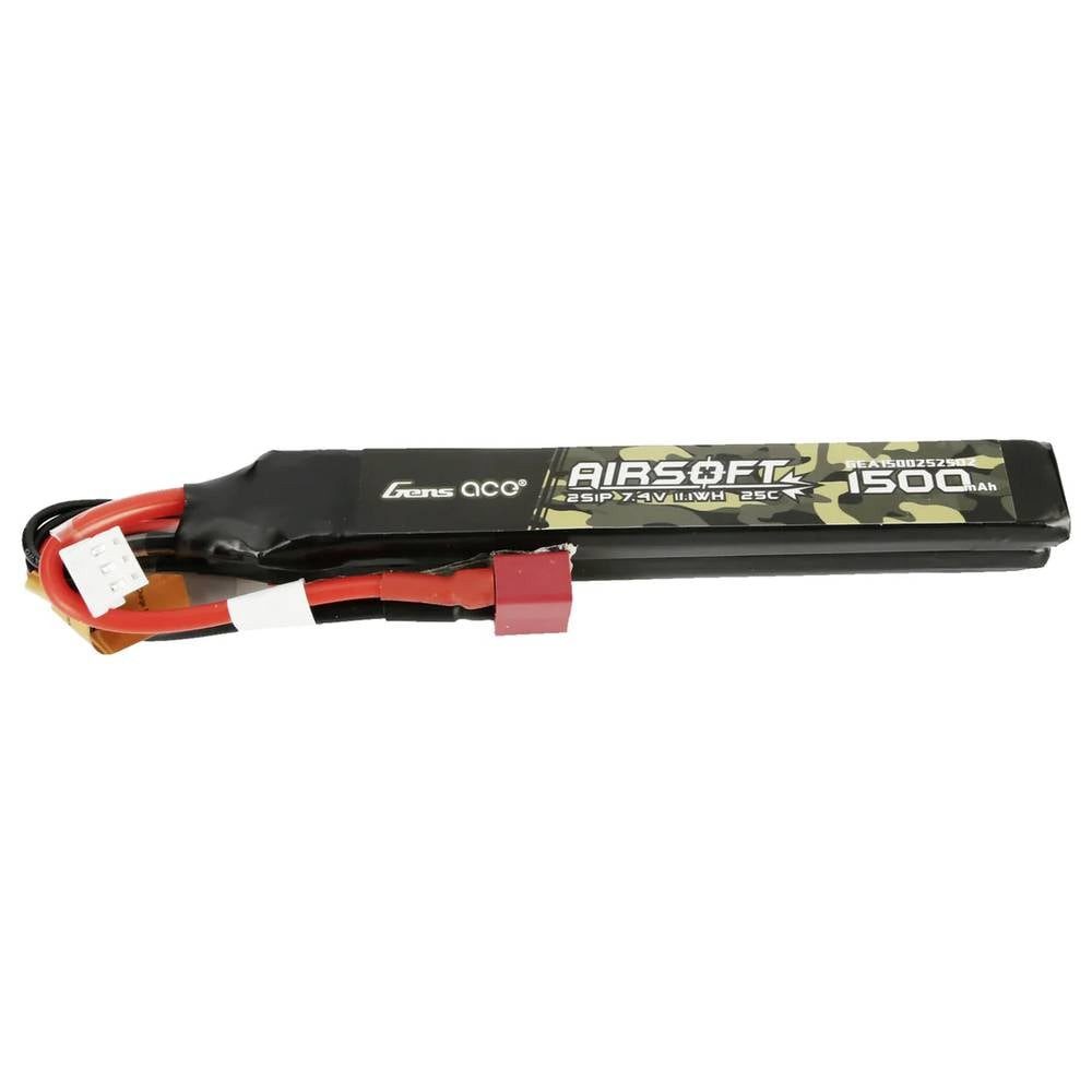 Gens ace 25C 1500mAh 2S1P 7.4V Nunchuck 2X Airsoft Gun Lipo Battery ...
