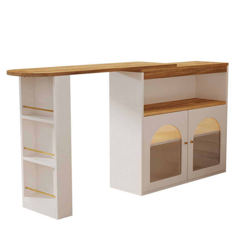 Klam Home Bartisch Ausziehbar Stehtisch Bistrotisch Drehbar Sideboard