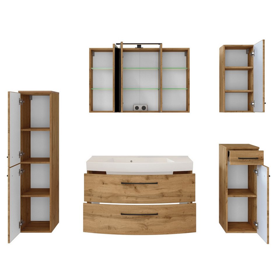 Held MÖbel Waschtisch Set Aus Mdf In Wotaneiche Mit Einer Schublade Und
