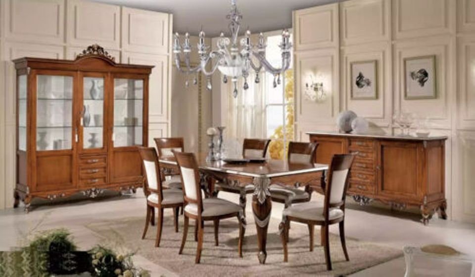 Jvmoebel Esszimmer Set Klassischer Esszimmer Set Esstisch 6x Stühle