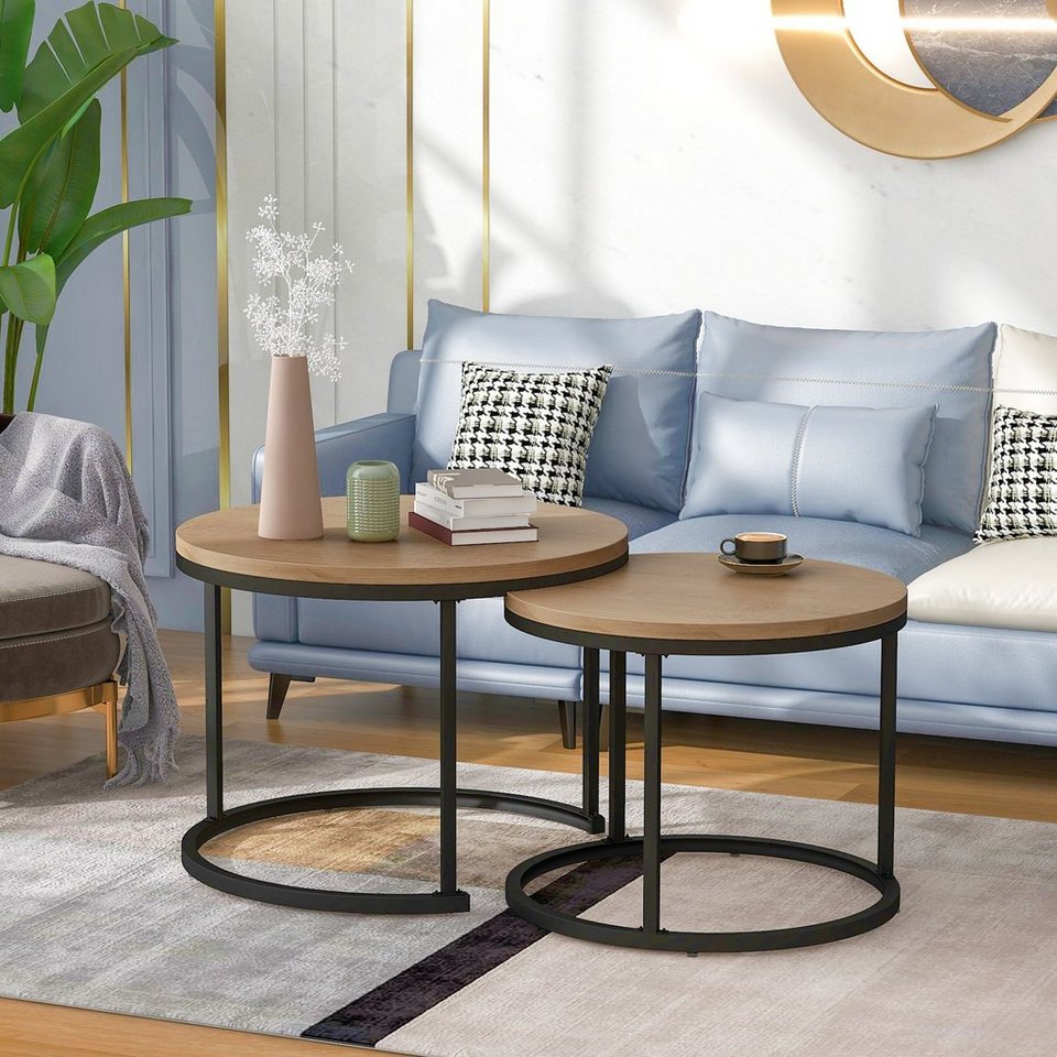 Merax Couchtisch Aus Holz Im Industrial Minimalistisch Design 2 St