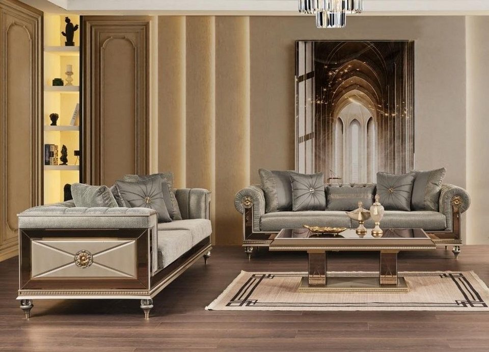 Jvmoebel Wohnzimmer Set Chesterfield Sofagarnitur Dreisitzer Sitzer