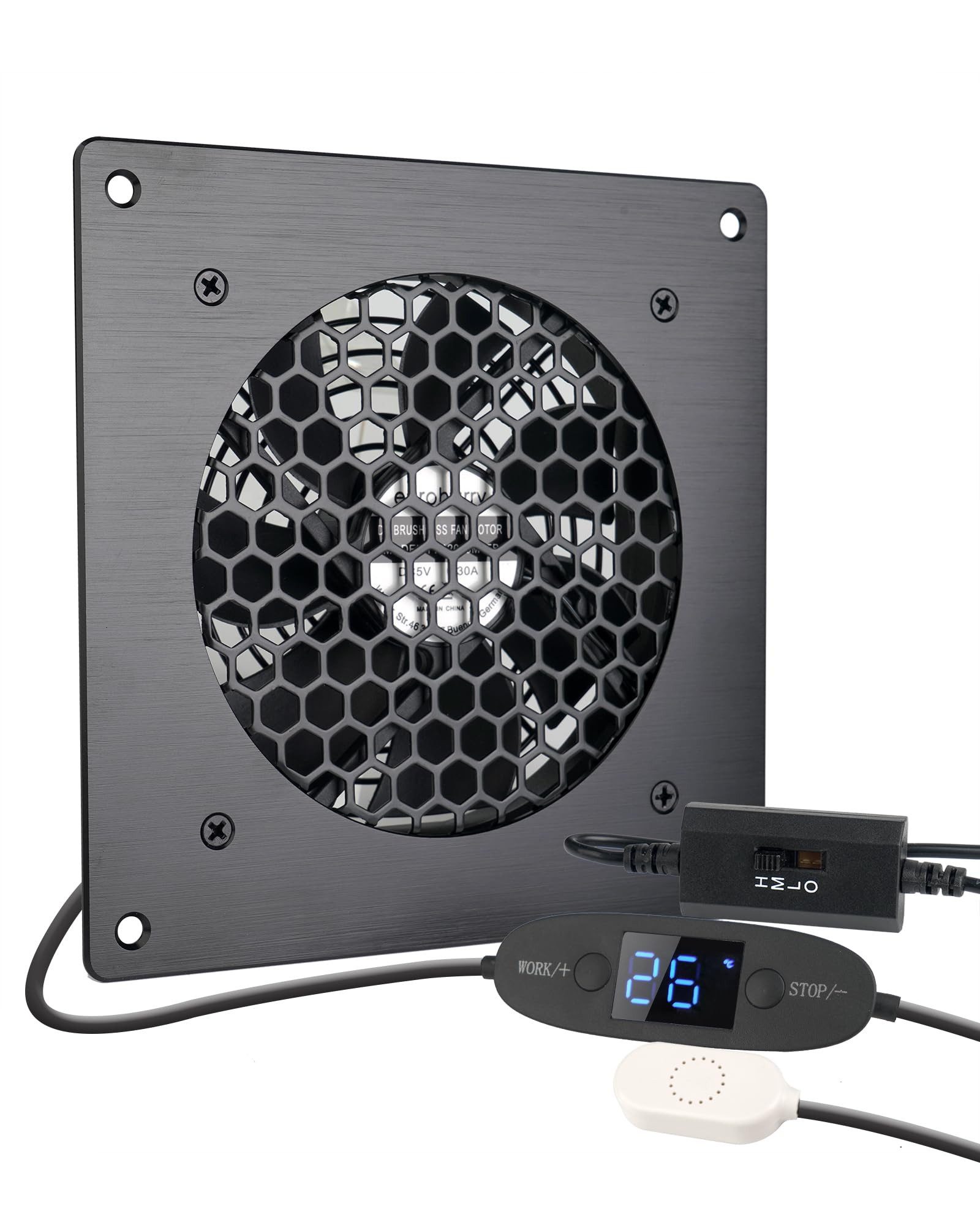 euroharry Mini USB-Ventilator Digitalanzeige temperaturgesteuertes ...