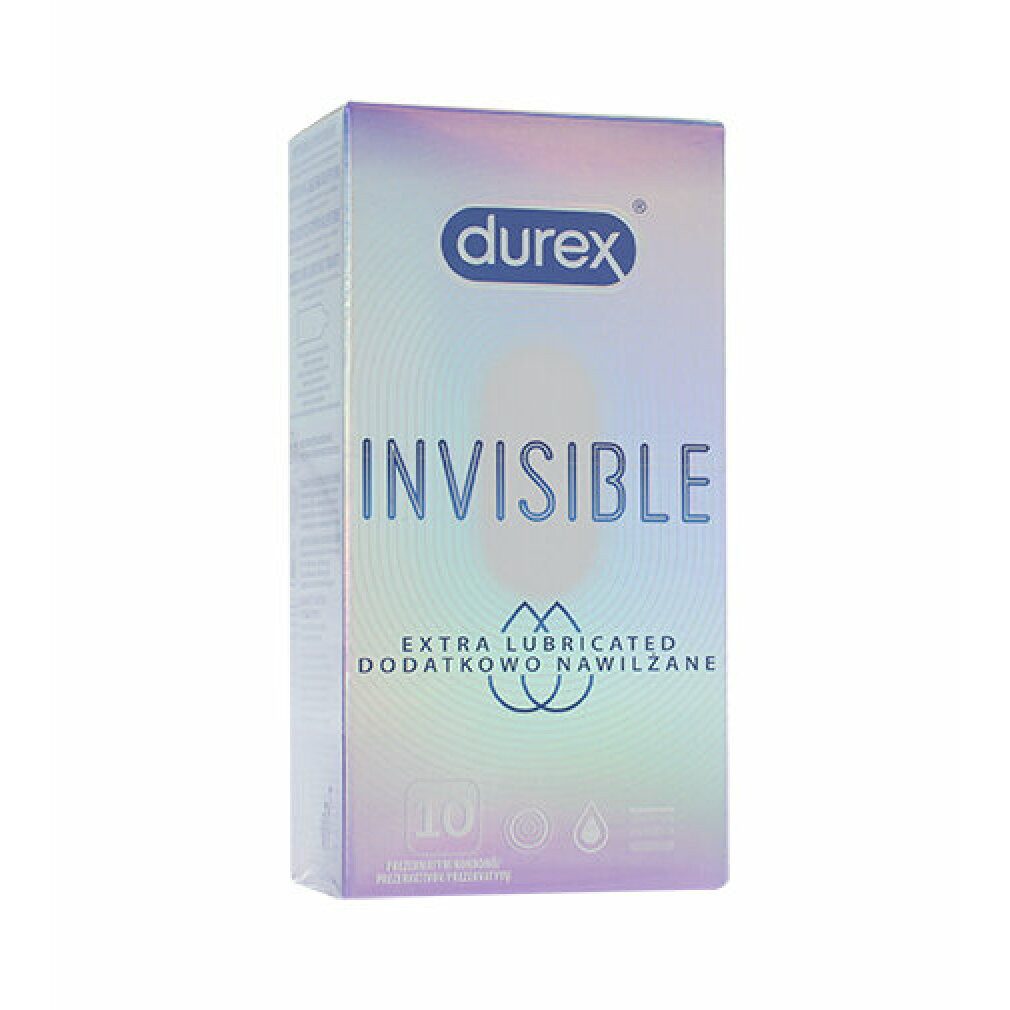 durex Kondome Invisible Extra Thin Extra Lubricated Kondome 10 Stück ...