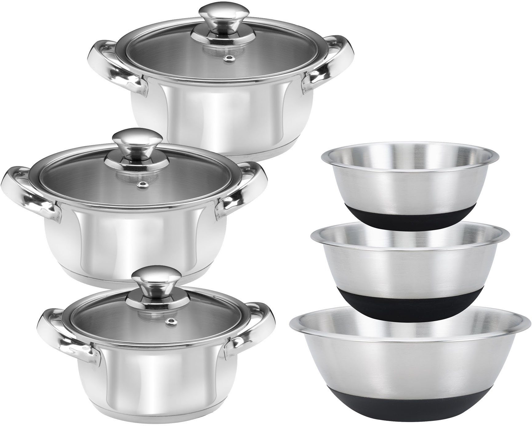 King Topf Set Edelstahl Edelstahl Set 9 Tlg 3 Töpfe Ø 161820 Cm