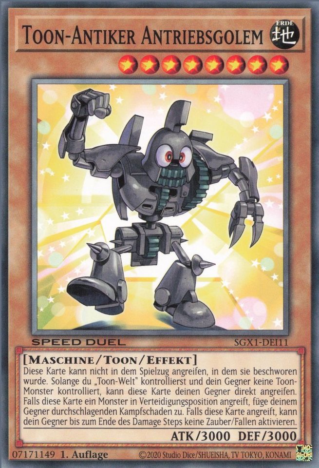 Recollectibles Sammelkarte Yugioh Karte Toon Antiker Antriebsgolem