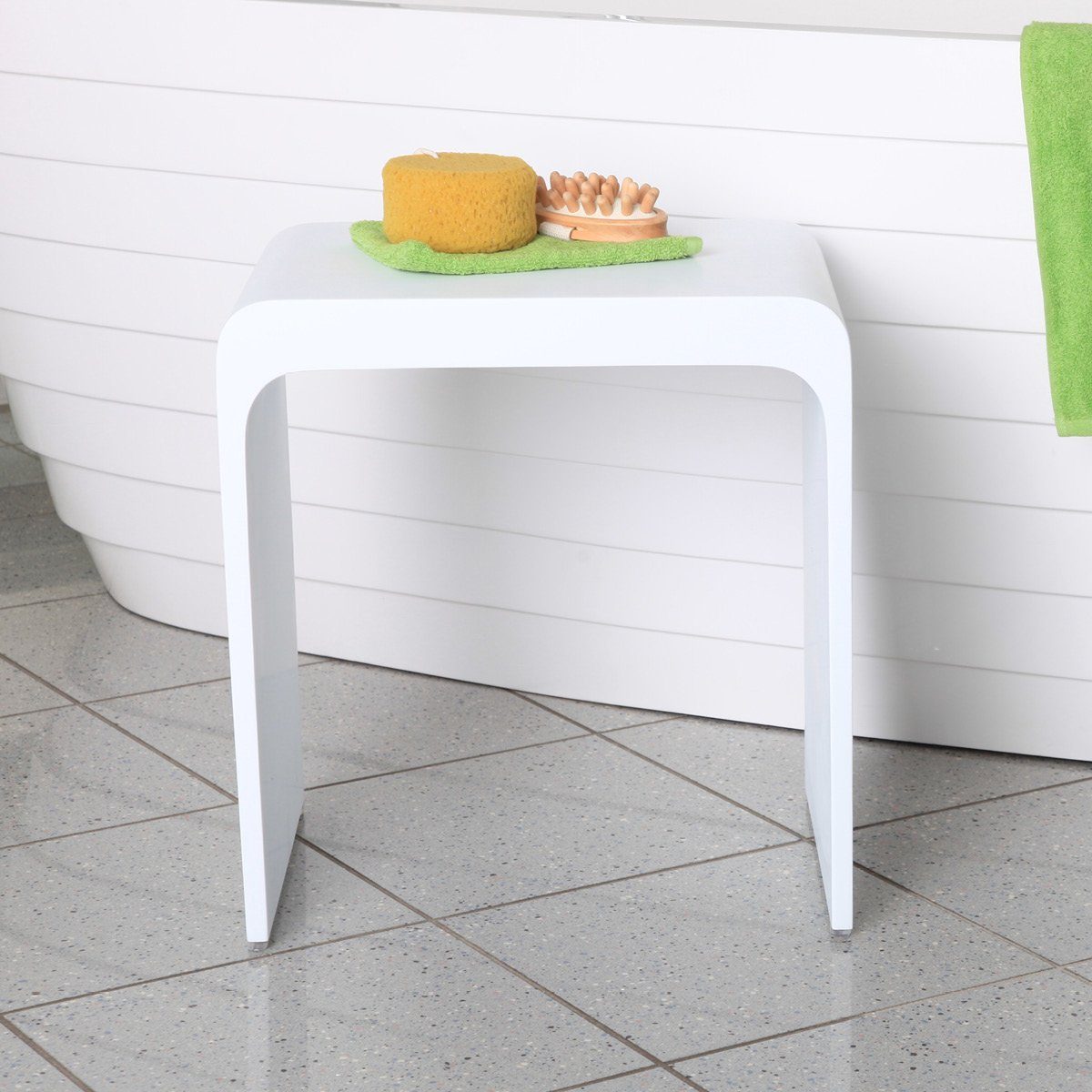 KZOAO Duschhocker Design SPA Badhocker aus Mineralguss Modell "Turin ...