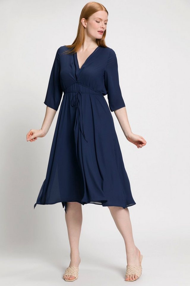 Ulla Popken Jerseykleid Kleid A Linie V Ausschnitt 3 4 Arm V