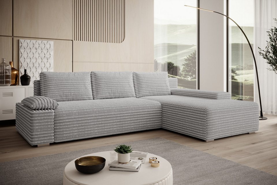 Prometo Möbel Ecksofa Ecksofa Linea Mit Schlaffunktion Und Bettkasten