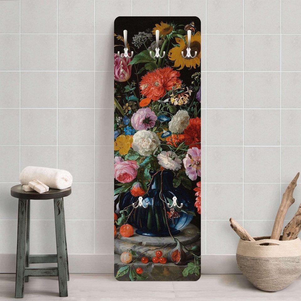 Bilderdepot24 Garderobenpaneel Bunt Blumen Floral Kunst Jan Davidsz De
