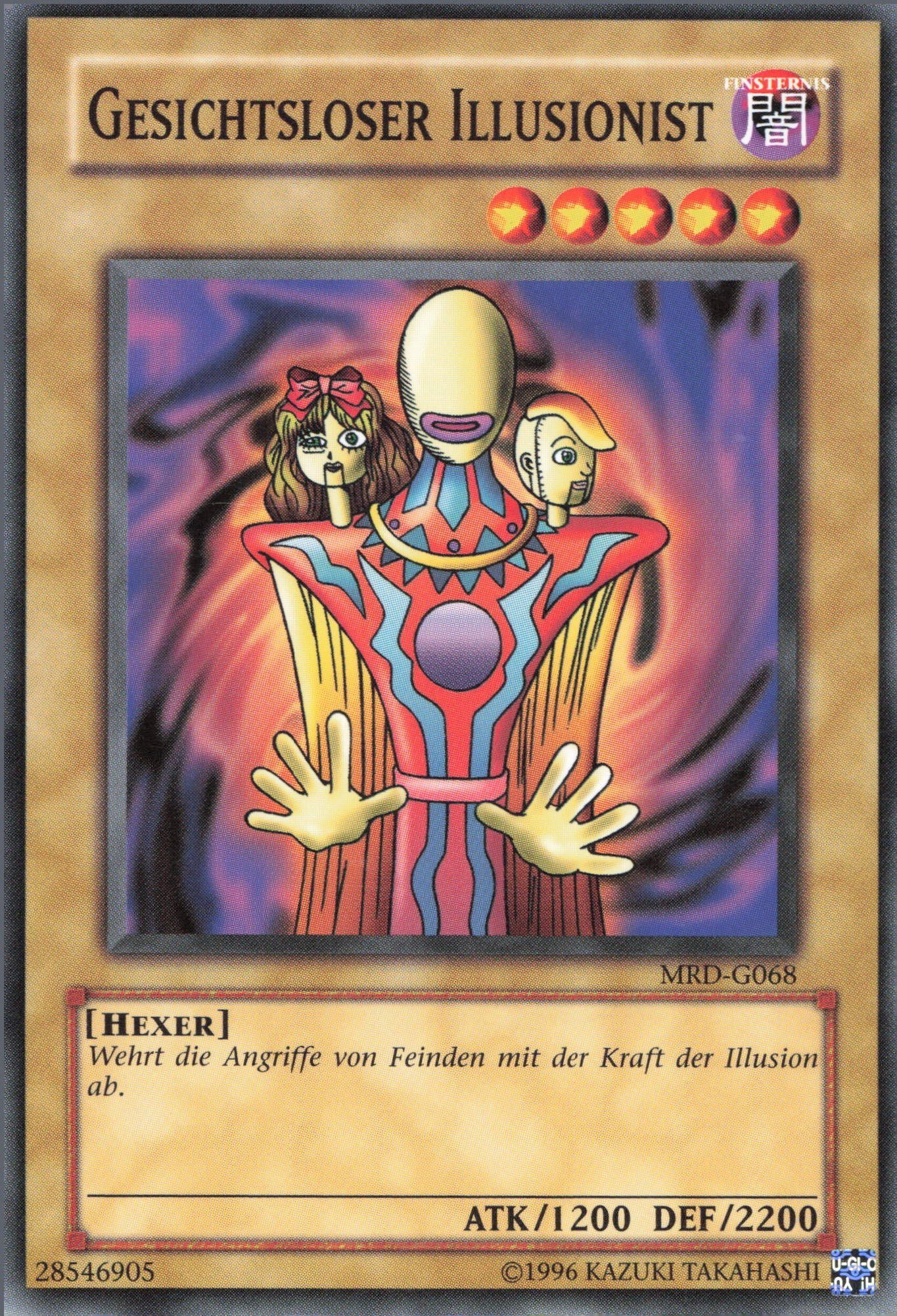 Recollectibles Sammelkarte Yugioh Karte Gesichtsloser Illusionist V 1