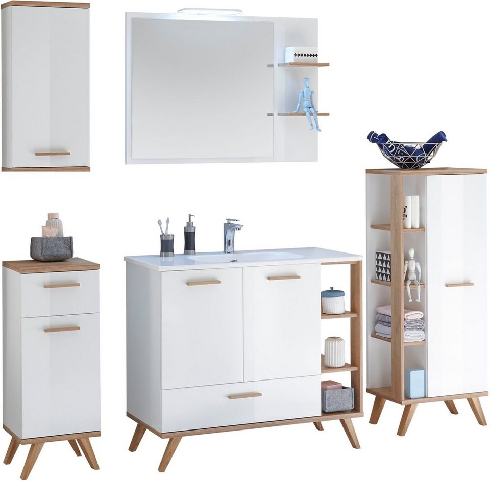Saphir Badmöbel Set Quickset Mineralmarmor Waschtisch Mit Led Spiegel