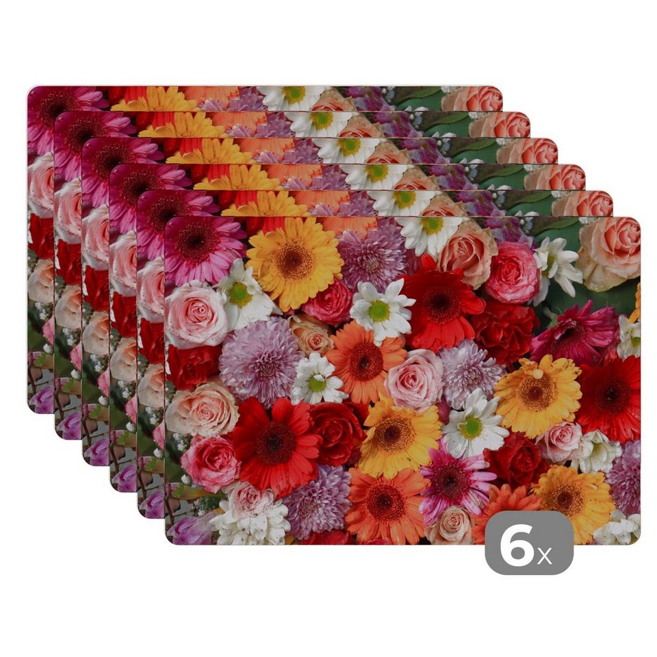 Platzset Blumen Farben Gerbera Rosen Muchowow 8 St Platzset
