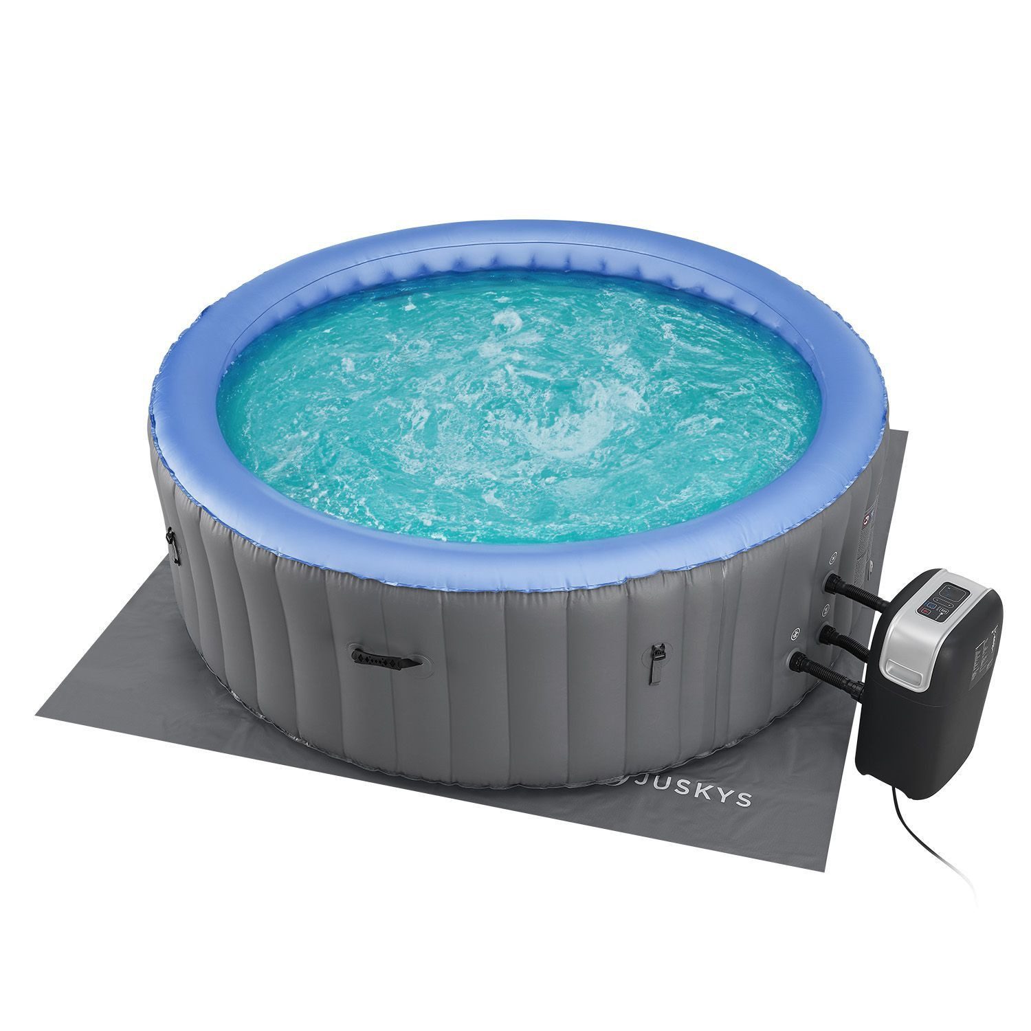 Juskys Whirlpool Palmira, rund, 2 m, aufblasbar, Pool für bis zu 6 ...