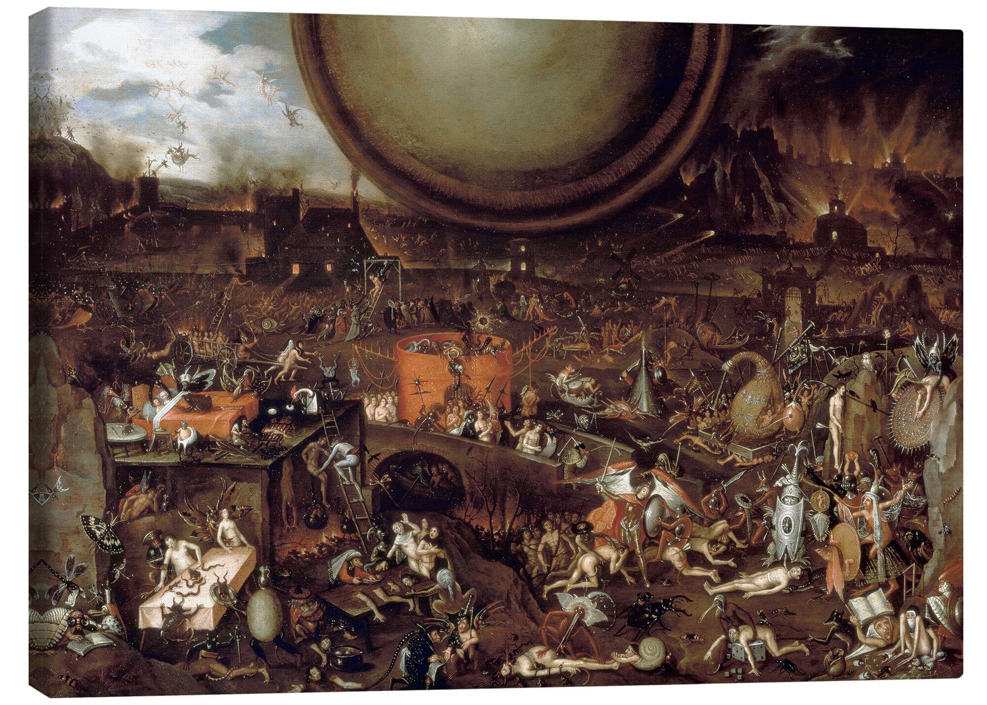 Posterlounge Leinwandbild Hieronymus Bosch, Die Hölle, 1500, Malerei