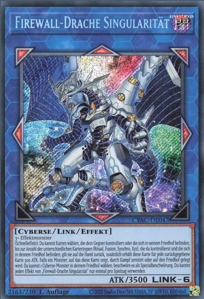 Recollectibles Sammelkarte Yugioh Karte Firewall Drache Singularität V