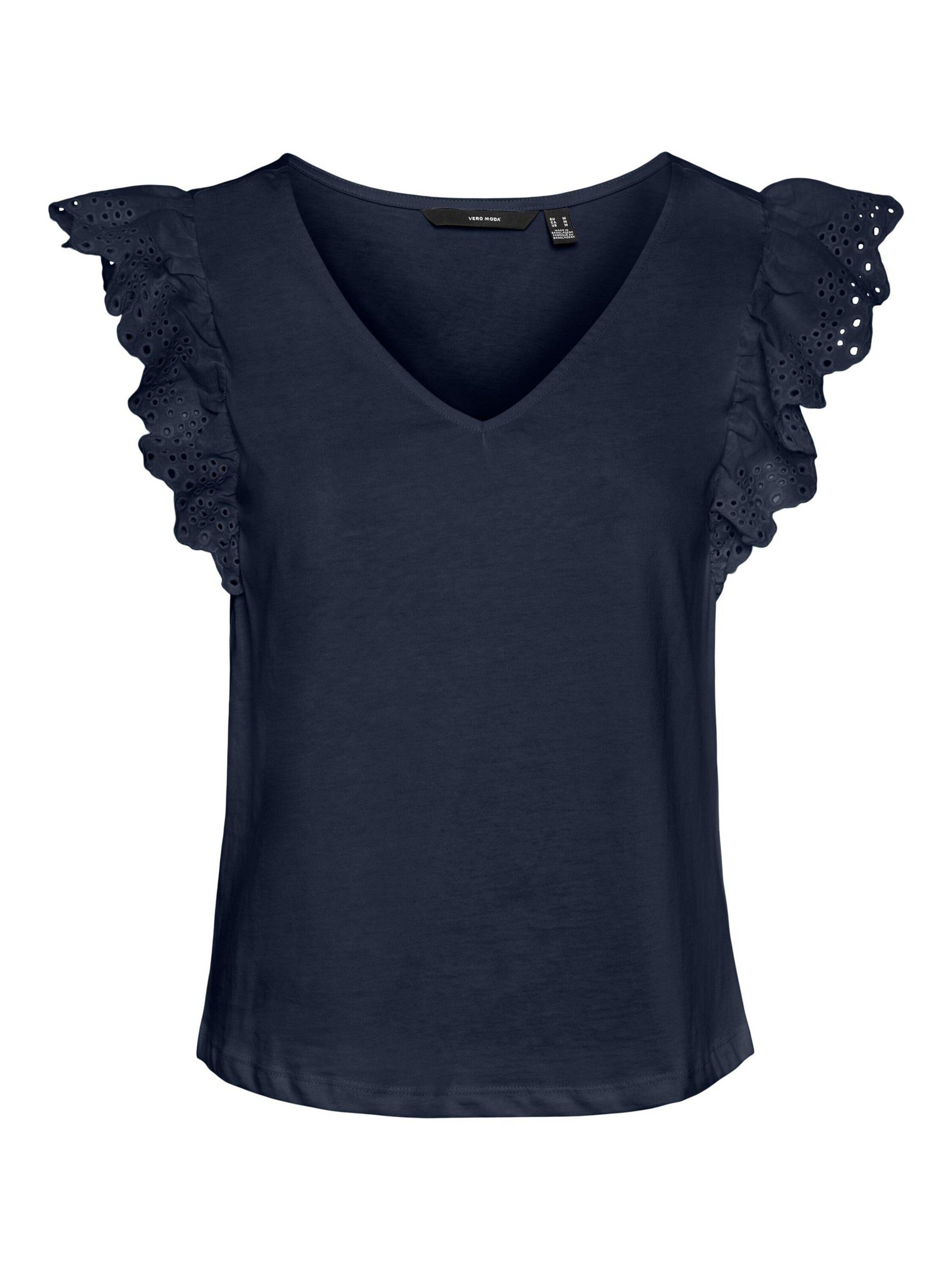Vero Moda Tanktop Elis 1 Tlg Drapiertgerafft Lochmuster Volant