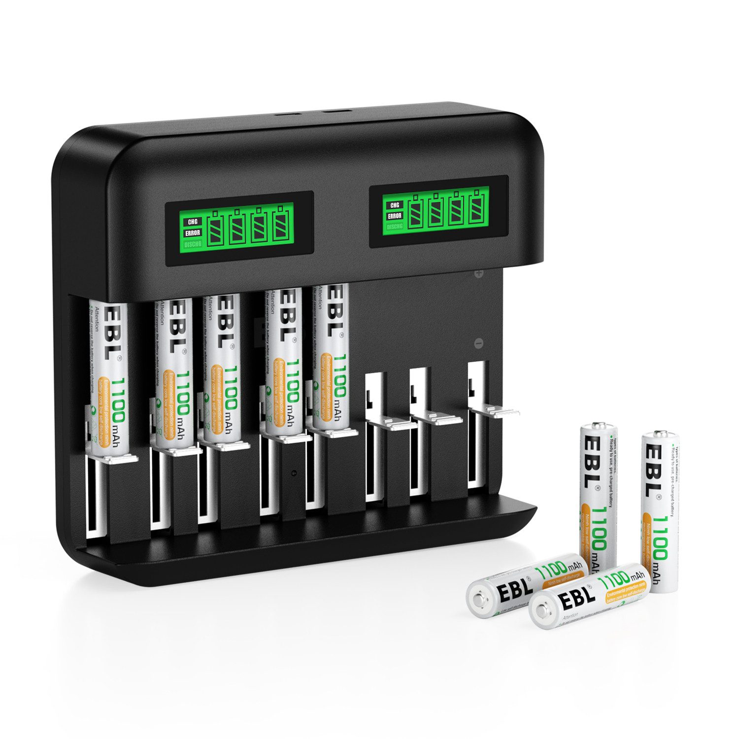 Ebl Akku Ladegerät Mit Mit 8 Aaa 1100mah Akkus Akku Ladestation