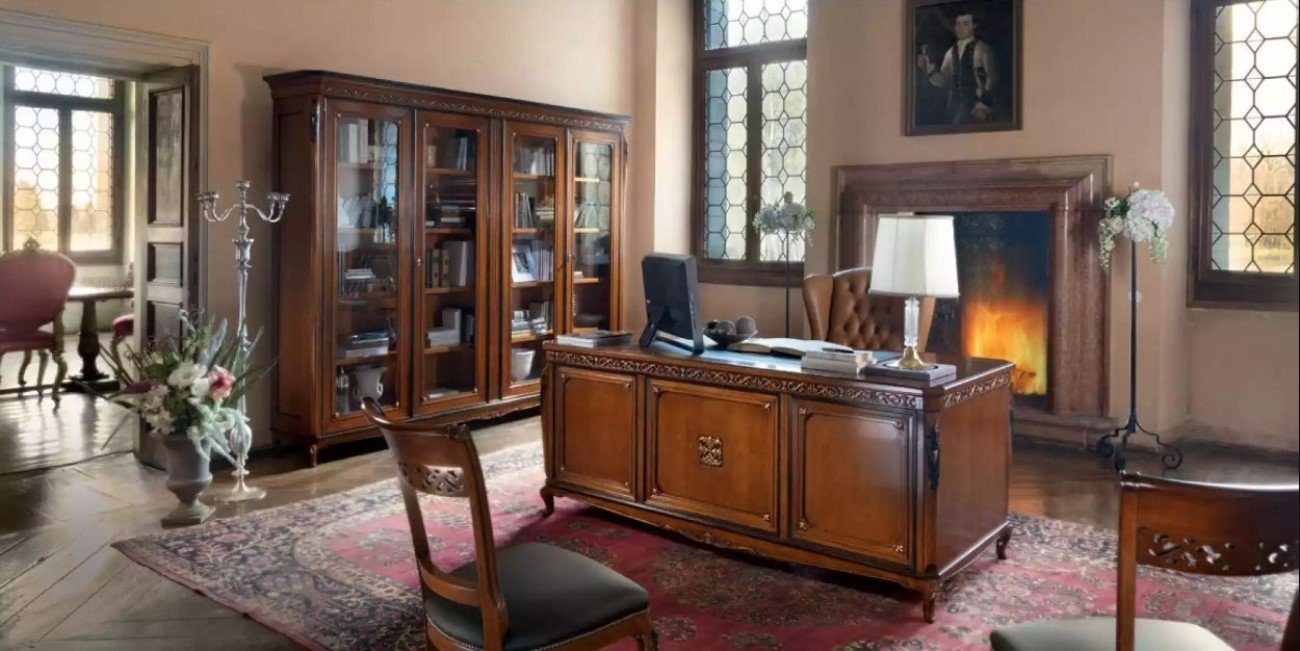 Jvmoebel Schreibtisch Bürotisch Schreibtisch Büro Tisch Bücherregal