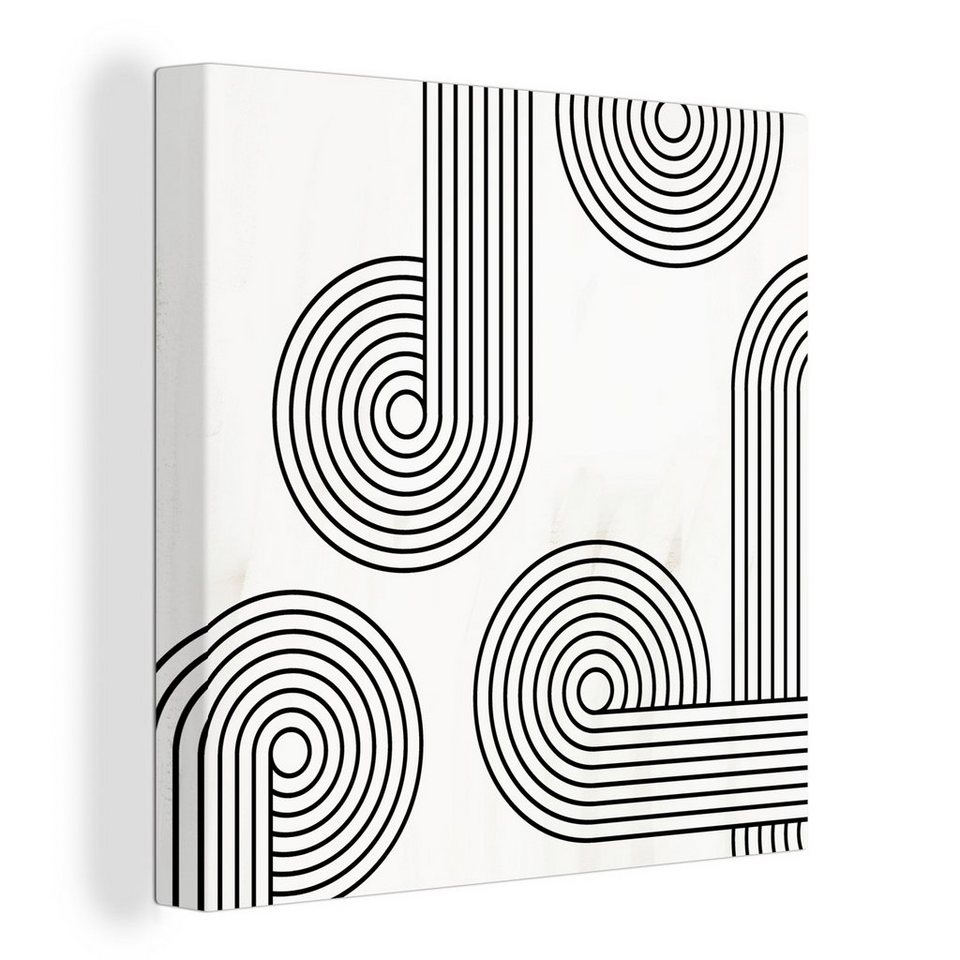 Onemillioncanvasses® Leinwandbild Abstrakt Linien Schwarz Grau