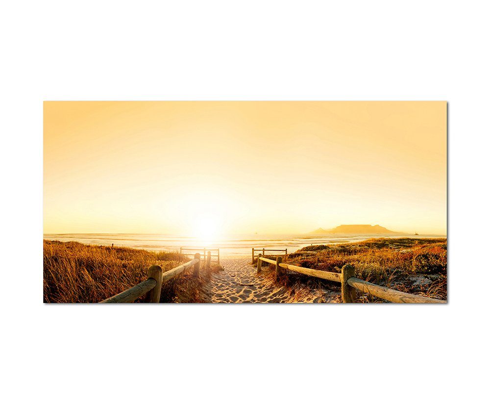 Sinus Art Leinwandbild 120x60cm Strand Meer Sonnenuntergang Landschaft