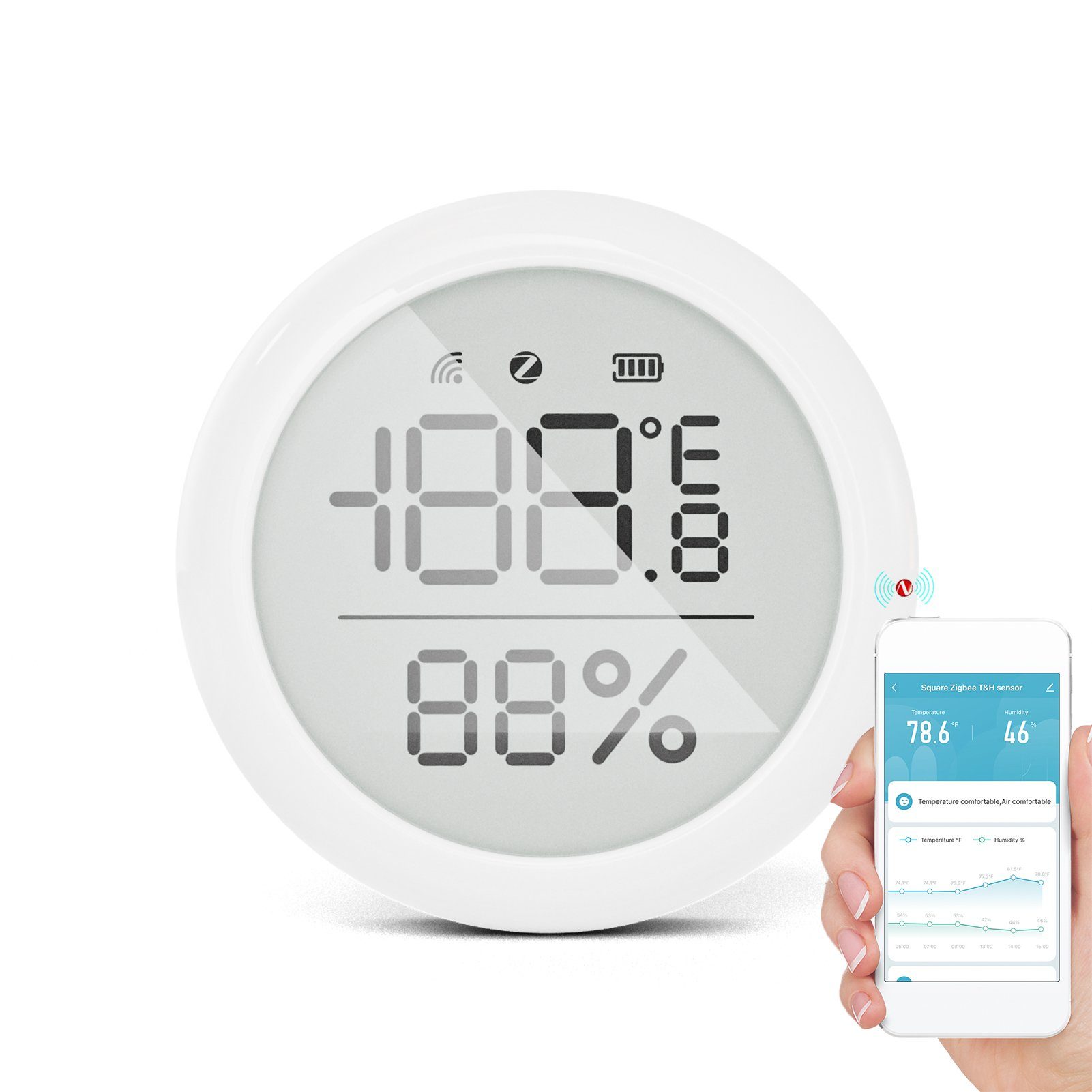 Tidyard Hygrometer Zigbee Smart Hygrometer Thermometer Lcd Display
