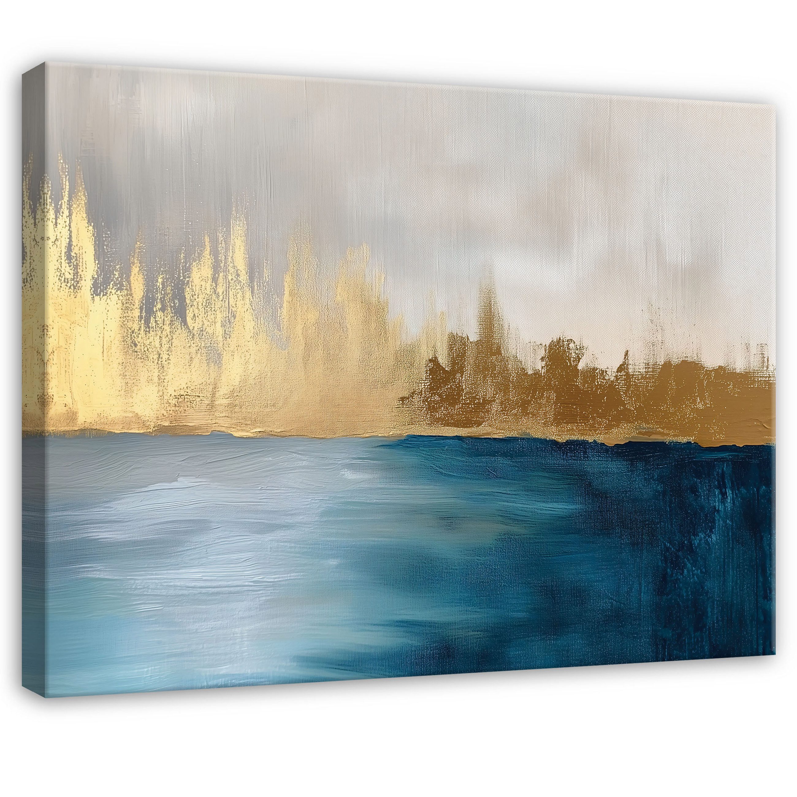 Wallarena Leinwandbild Abstrakt Marmor Grau Leinwand Bilder Wandbild