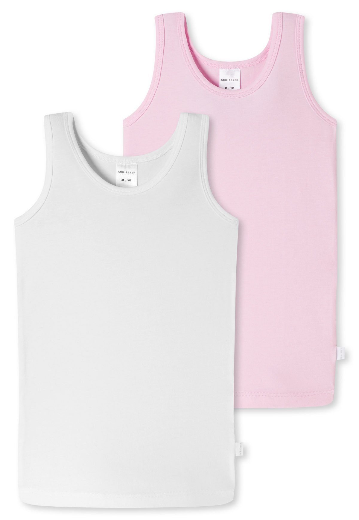 Schiesser Unterhemd Mädchen Unterhemd 2er Pack 955 Cotton Stretch