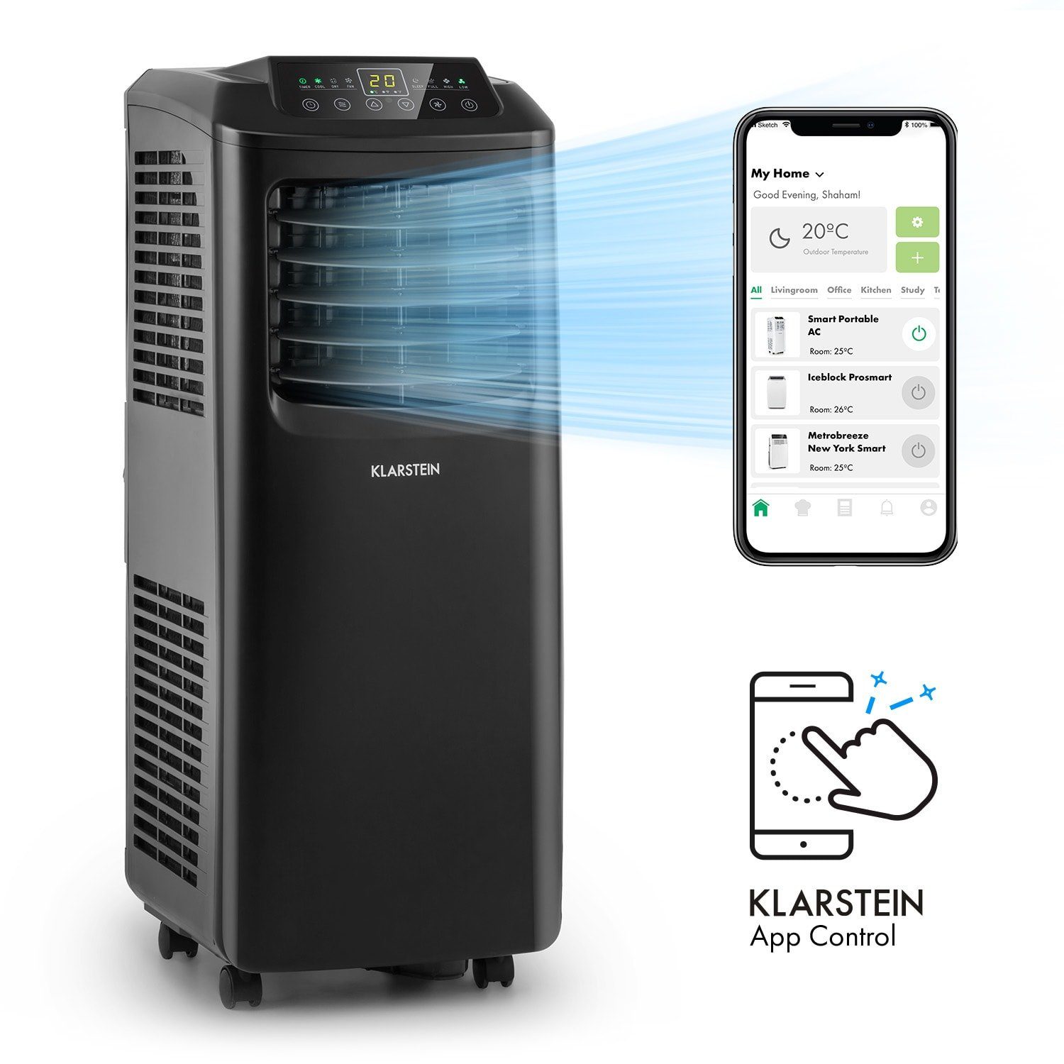 Klarstein Klimagerät Pure Blizzard Smart 7k Mobile Klimaanlage 7000 Btu